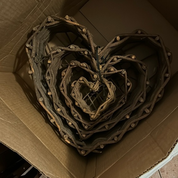 Accents | Vintage Twig Shaped Heart Baskets Set Of 4 | Poshmark